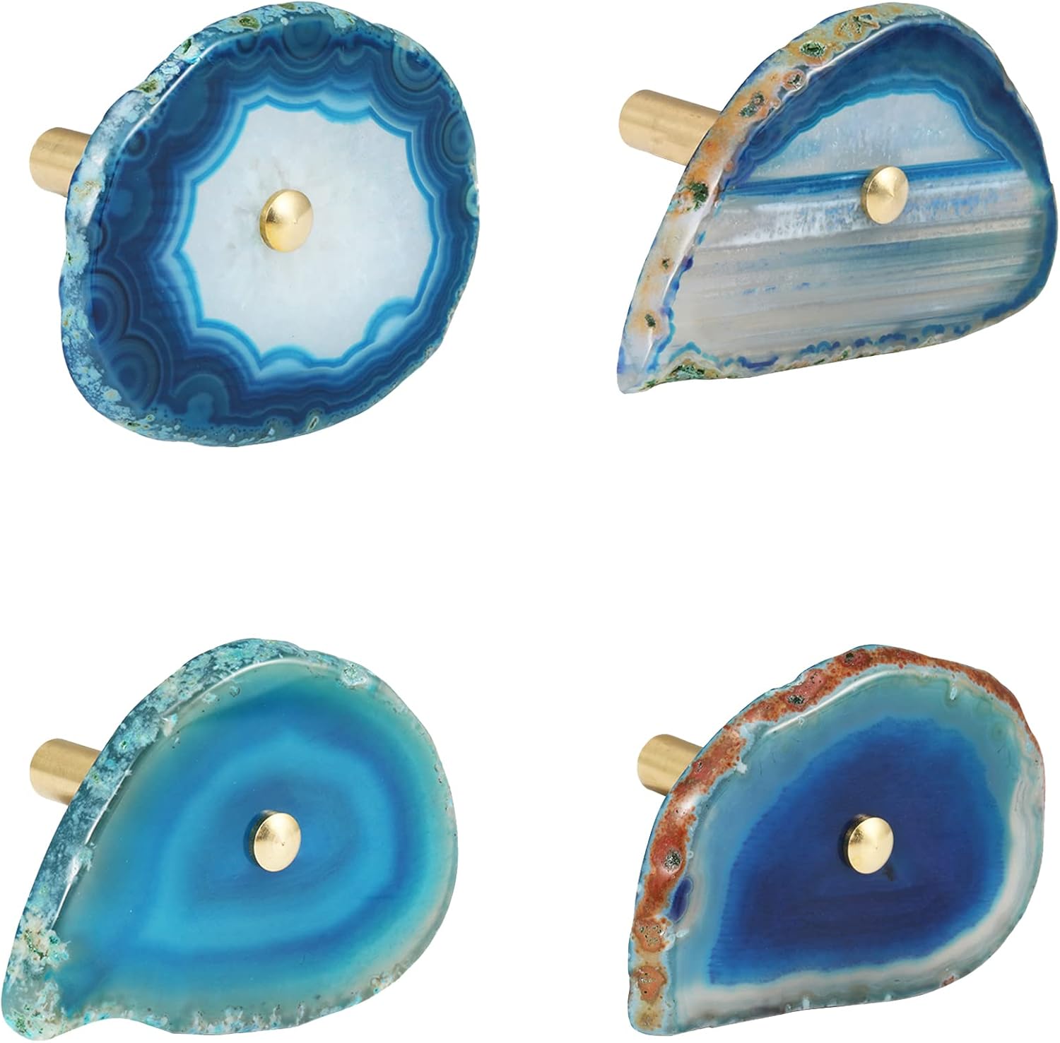 Amazon.com: 4 Pcs Unique Agate Blue Coat Hooks - Wall Mounted ...