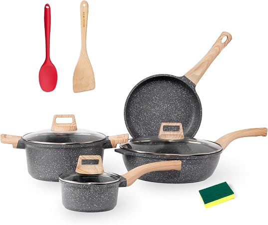 Amazon.com: 10Pcs Pots and Pans Set,nonstick Cookware Set Kitchen ...