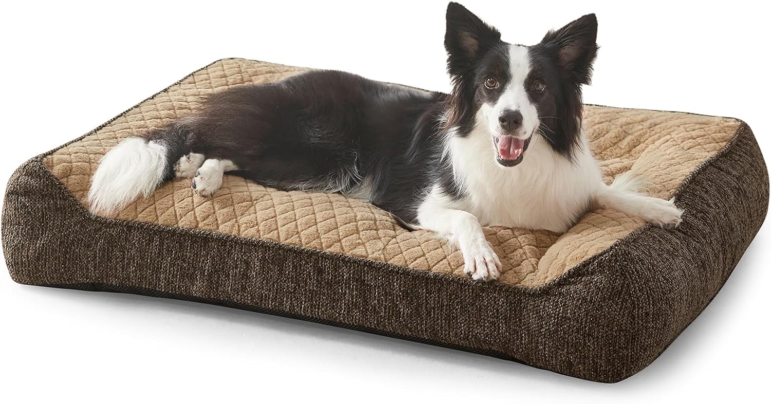 JOEJOY Orthopedic Dog Beds Large Washable, Extra Thick Supportive Large ...