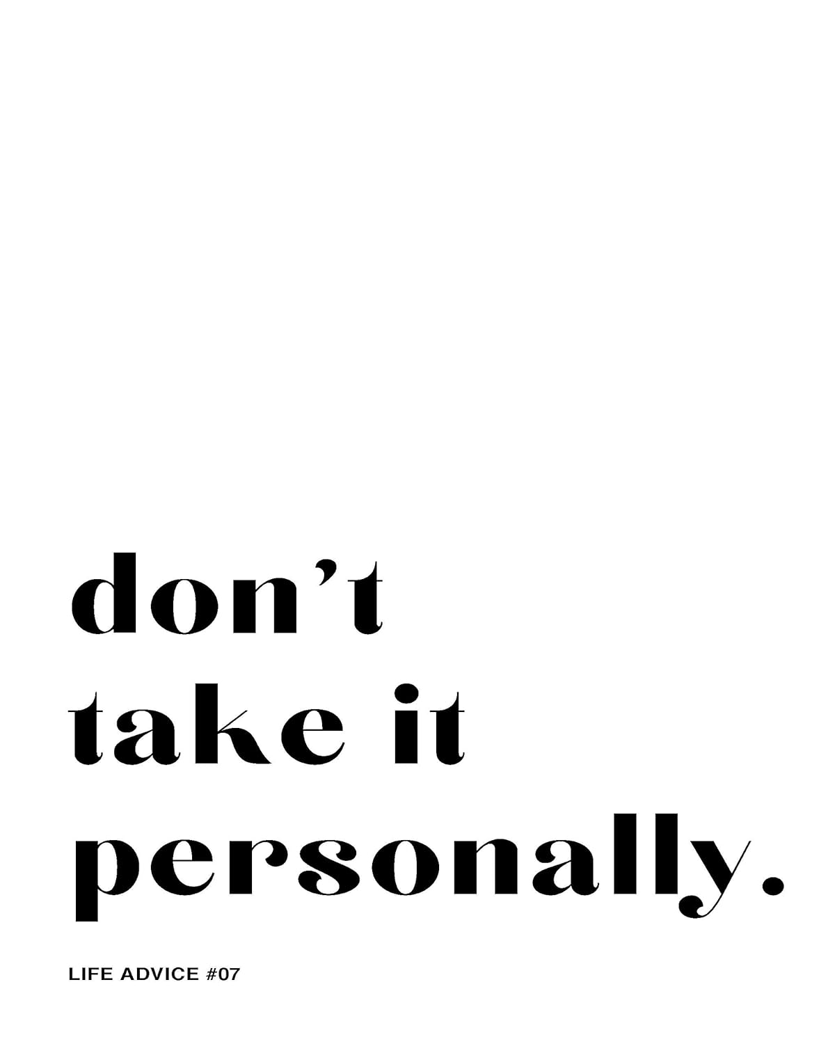 Motivational Wall Art – 8×10″ UNFRAMED Print -«Don’t Take It Personally ...