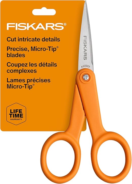 Amazon.com: Fiskars 94817897J 94817797 Micro-Tip Scissors, 5 Inch, Orange