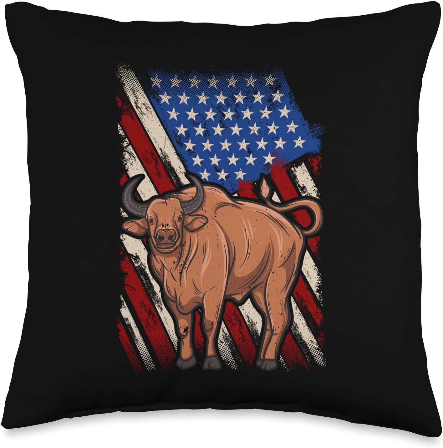 Amazon.com: Patriotic USA Flag Vintage National Park Bison & Buffalo ...
