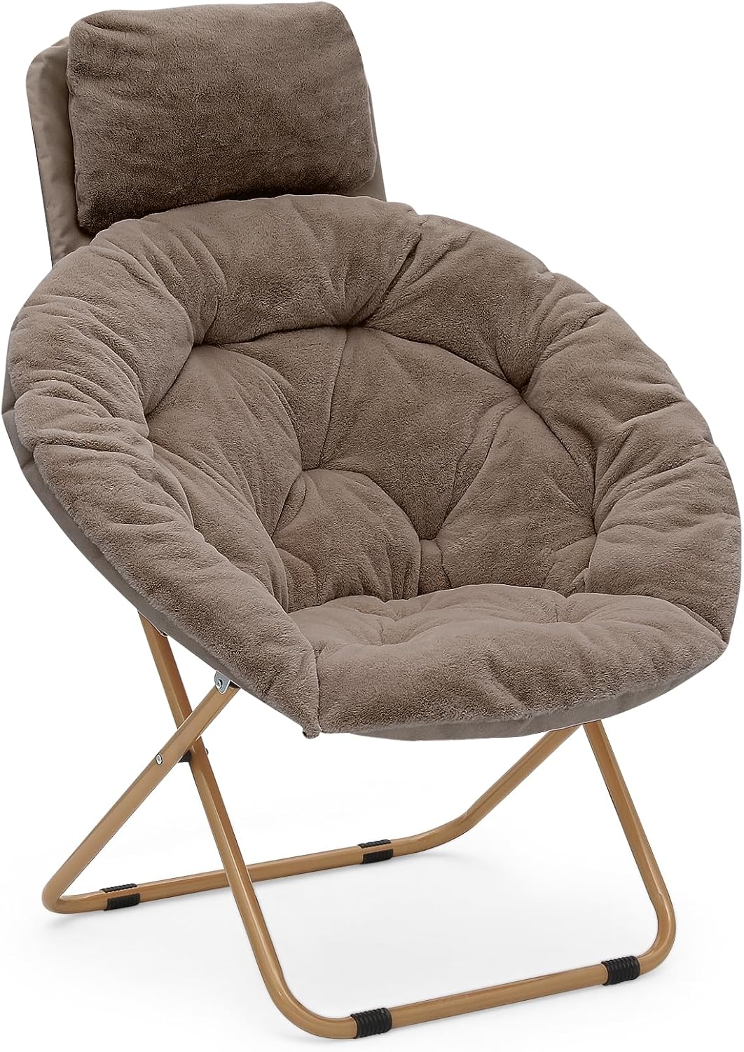 Amazon.com: MoNiBloom Round Folding Faux Fur Saucer Chair for Bedroom ...
