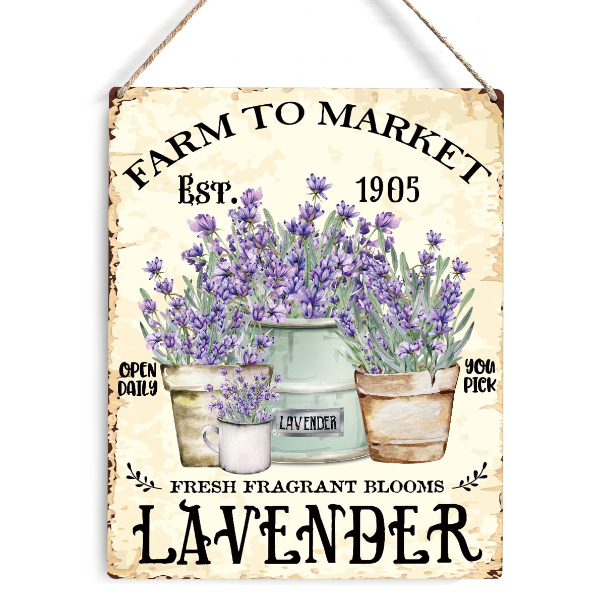 Snapklik.com : Farmhouse Lavender Wooden Sign Wall Decor Rustic Retro ...