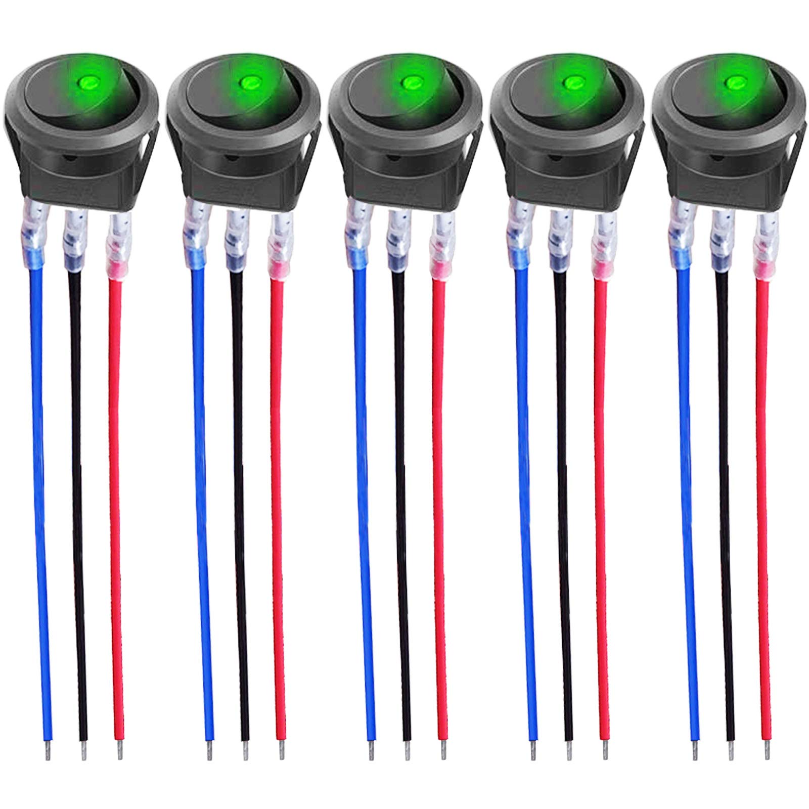 Tilt Truck 12 Volt Switch Nilight 5PCS Led Lighted Rocker Switch 12V
