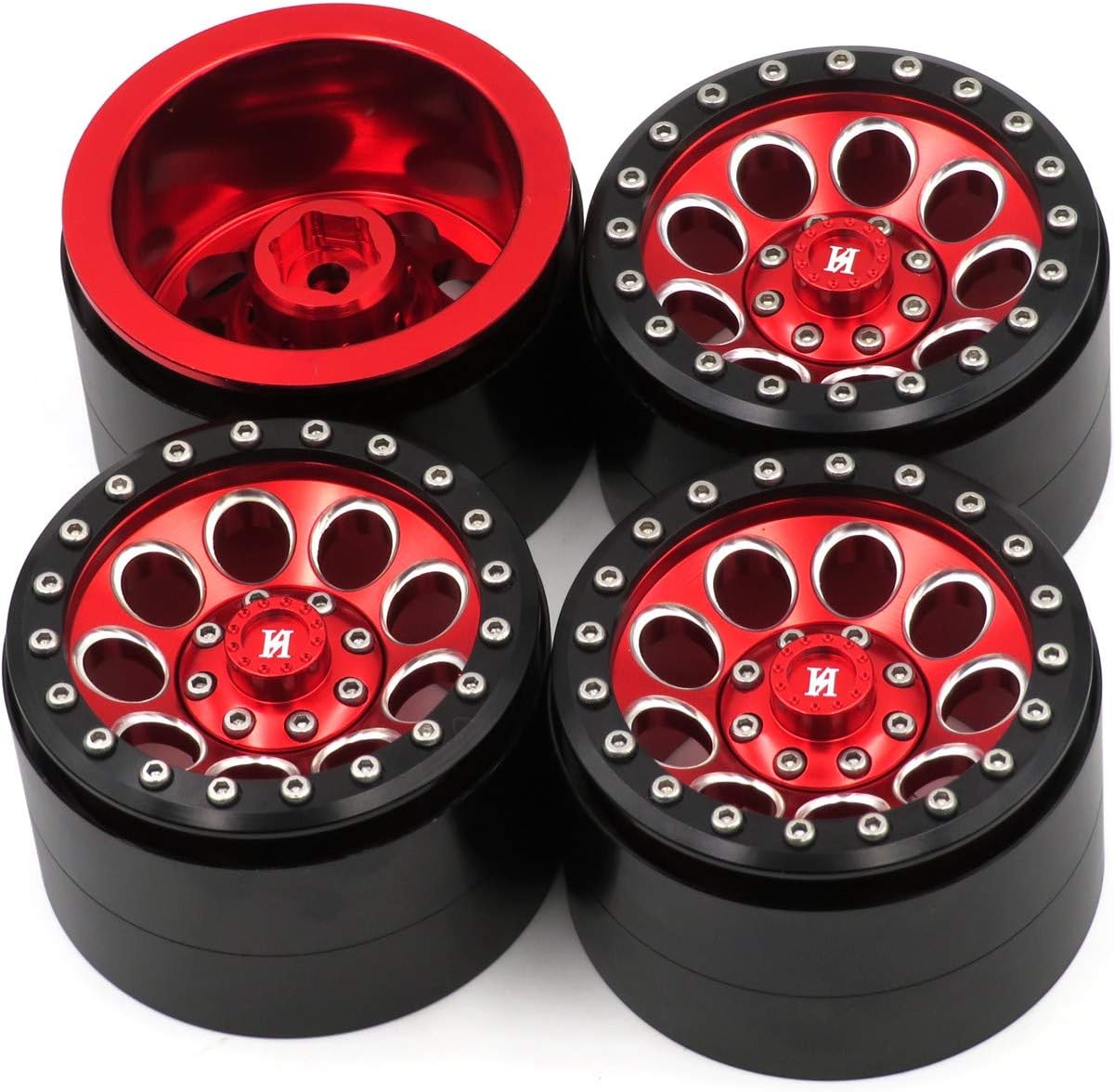 Amazon.com: hobbysoul 4pcs RC Crawler Aluminium 2.2 beadlock Wheels ...
