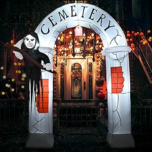 Amazon.com: 8FT Tall Halloween Inflatable Grim Reaper Archway ...