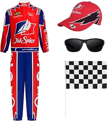Amazon.com: Blisscok Ricky Bobby Costume Men Nights Costume Race Car ...