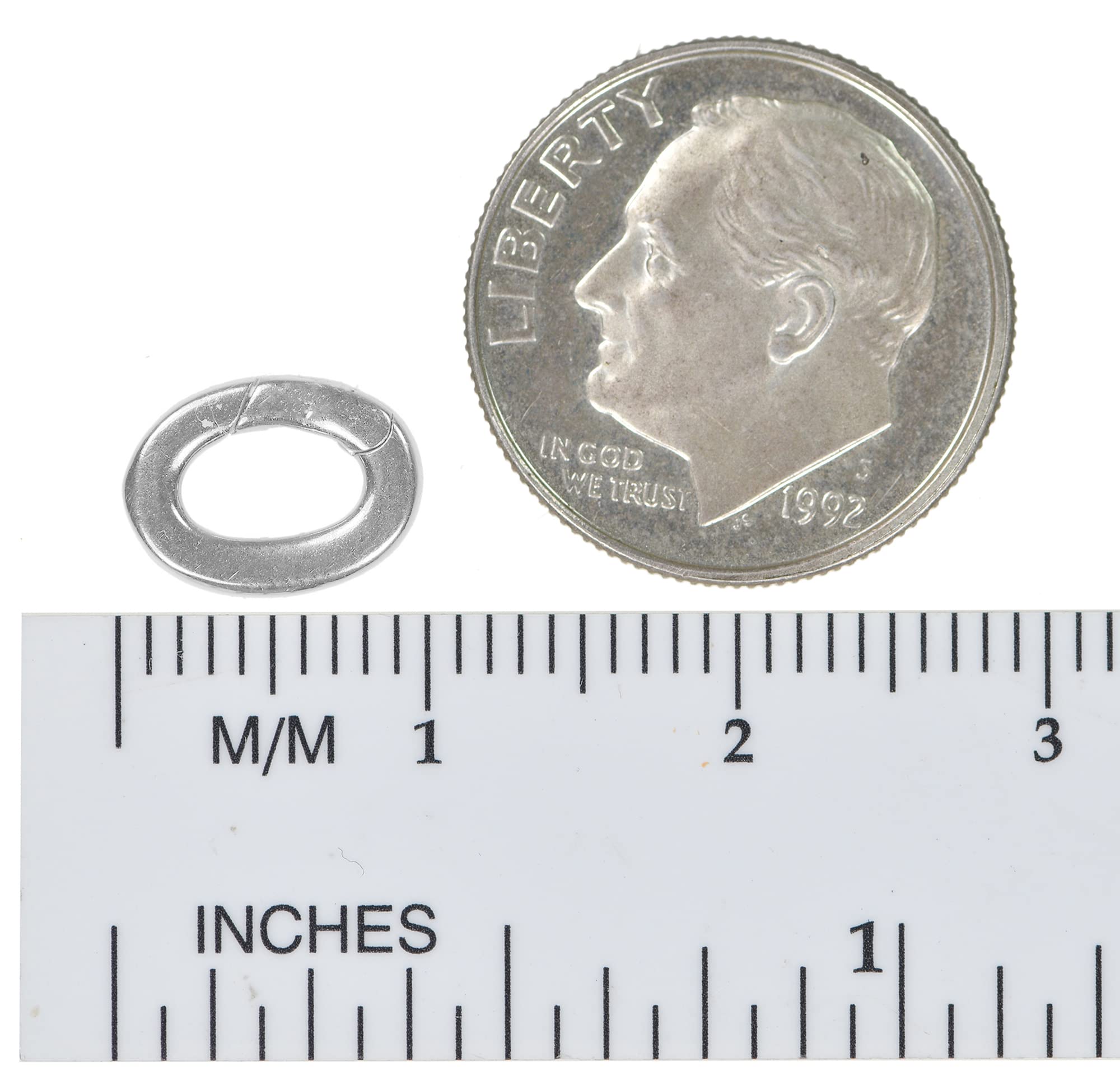 Snapklik.com : Sterling Silver Oval Spring Gate Connector Small Carabiner Bail Clasp 1.8mm Thick ...