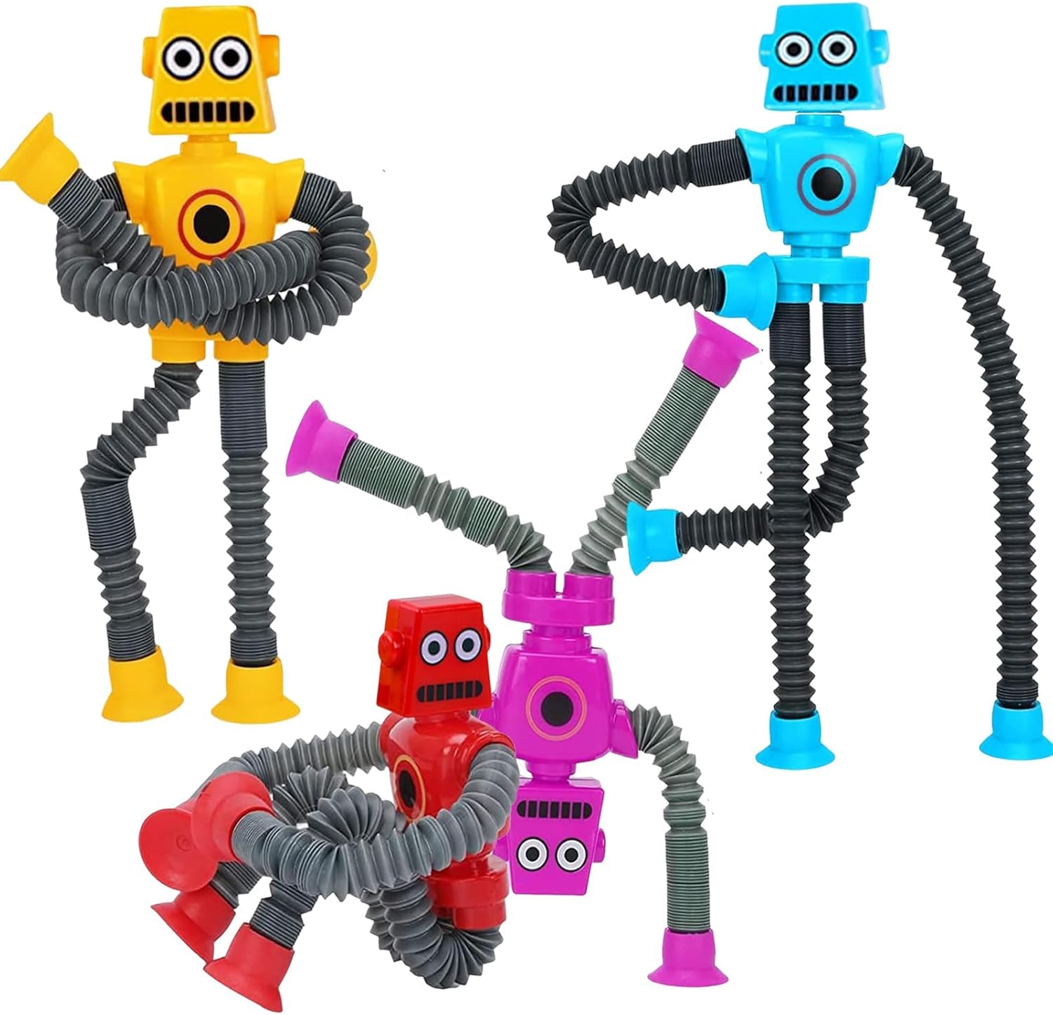 Amazon.com: utosday 4 Pieces Telescopic Suction Cup Robot Toy, Pop ...