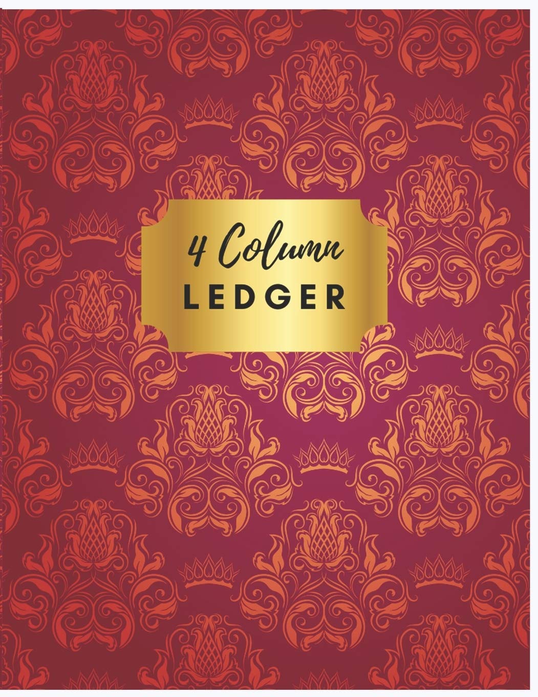 Amazon.com: 4 Column Ledger: Luxury Red Accounting Ledger Books ...