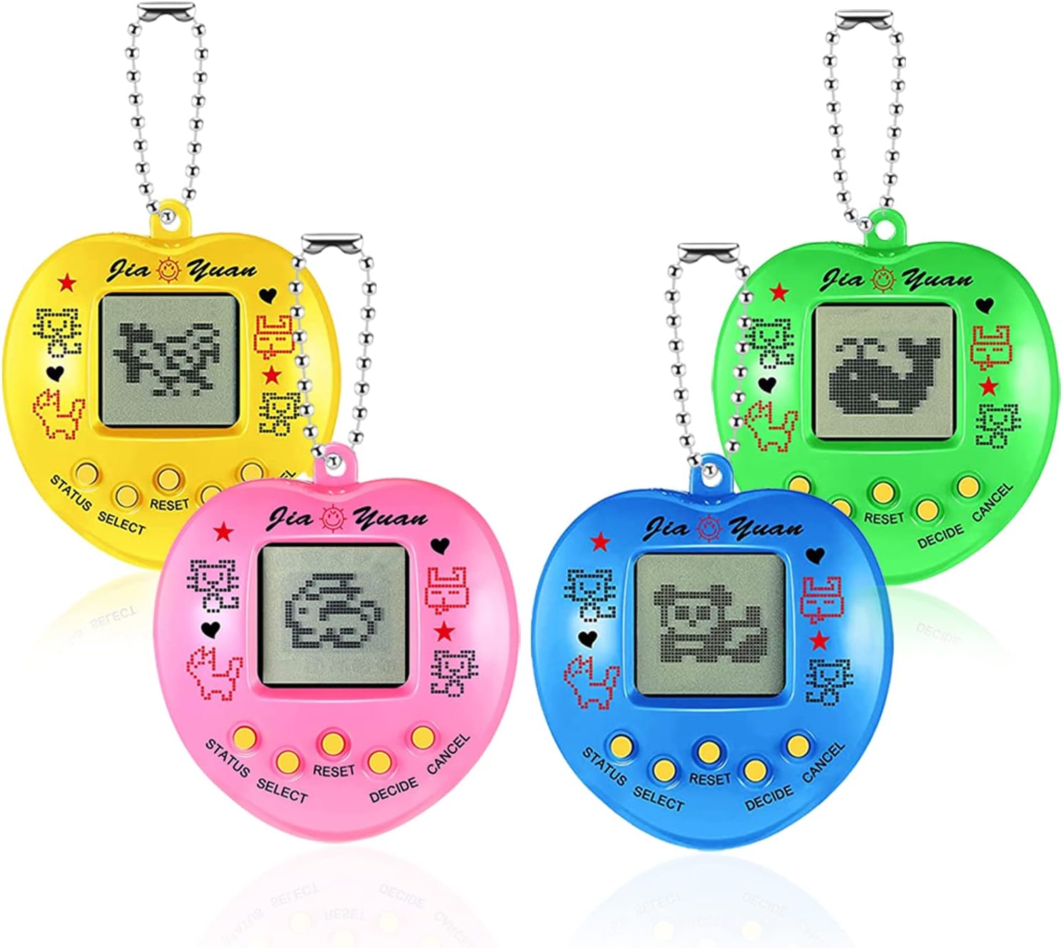 Amazon.com: SAFSOU 4 Pcs Virtual Pets, Cute Big Heart Shape,Virtual ...