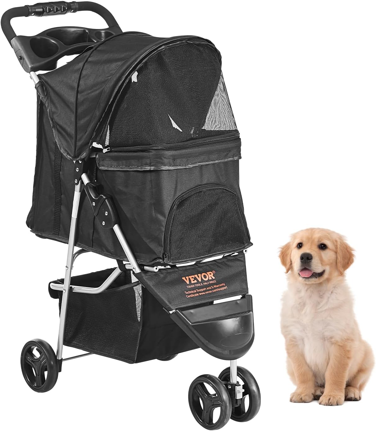 Amazon.com: PETSITE 3-in-1 Pet Stroller, Portable Folding Dog Cat ...