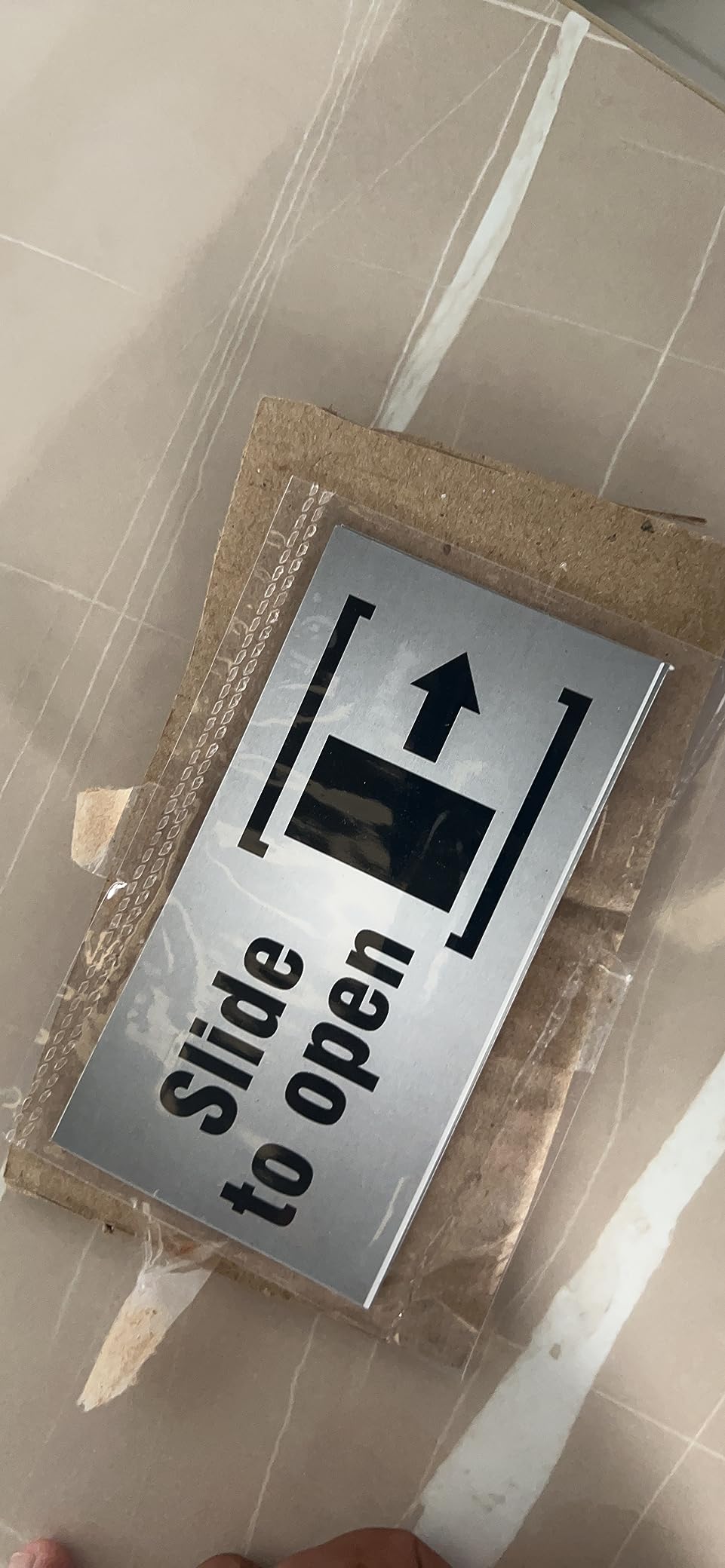 SIGNEX - Slide to Open Sign Sticker Metallic - Glass Doors Vinyl Decal ...