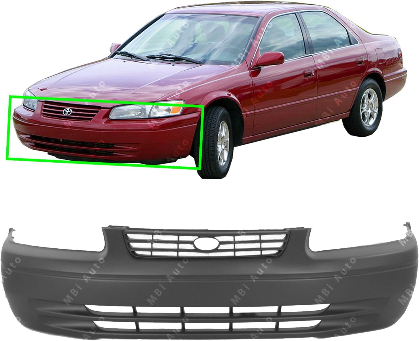 Amazon.com: MBI AUTO - Primered, Front Bumper Cover Fascia for 1997 ...