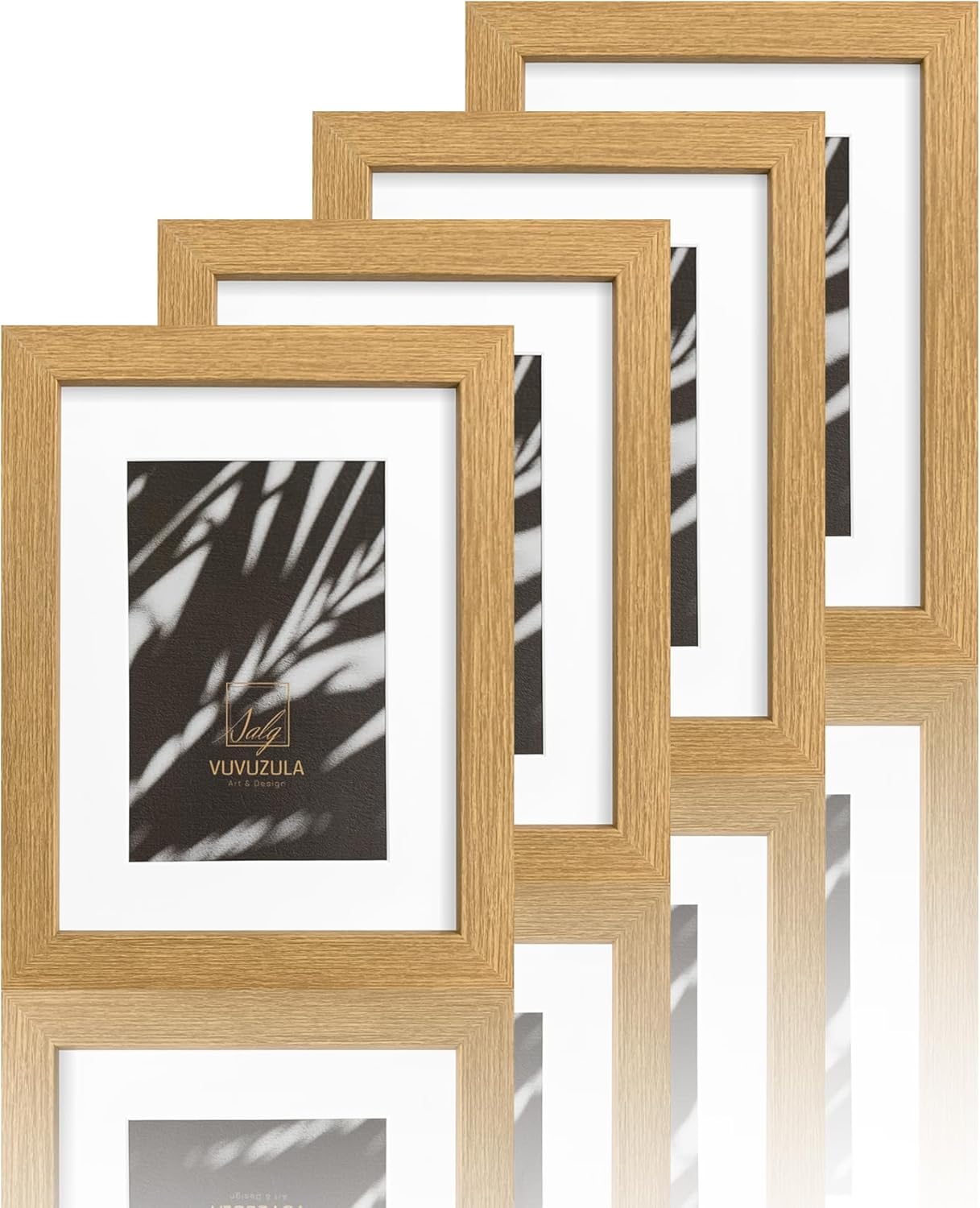 VUVUZULA 8x6 Oak Picture Frames Photo Frame 6x8 Inch Frame Set of 4 ...