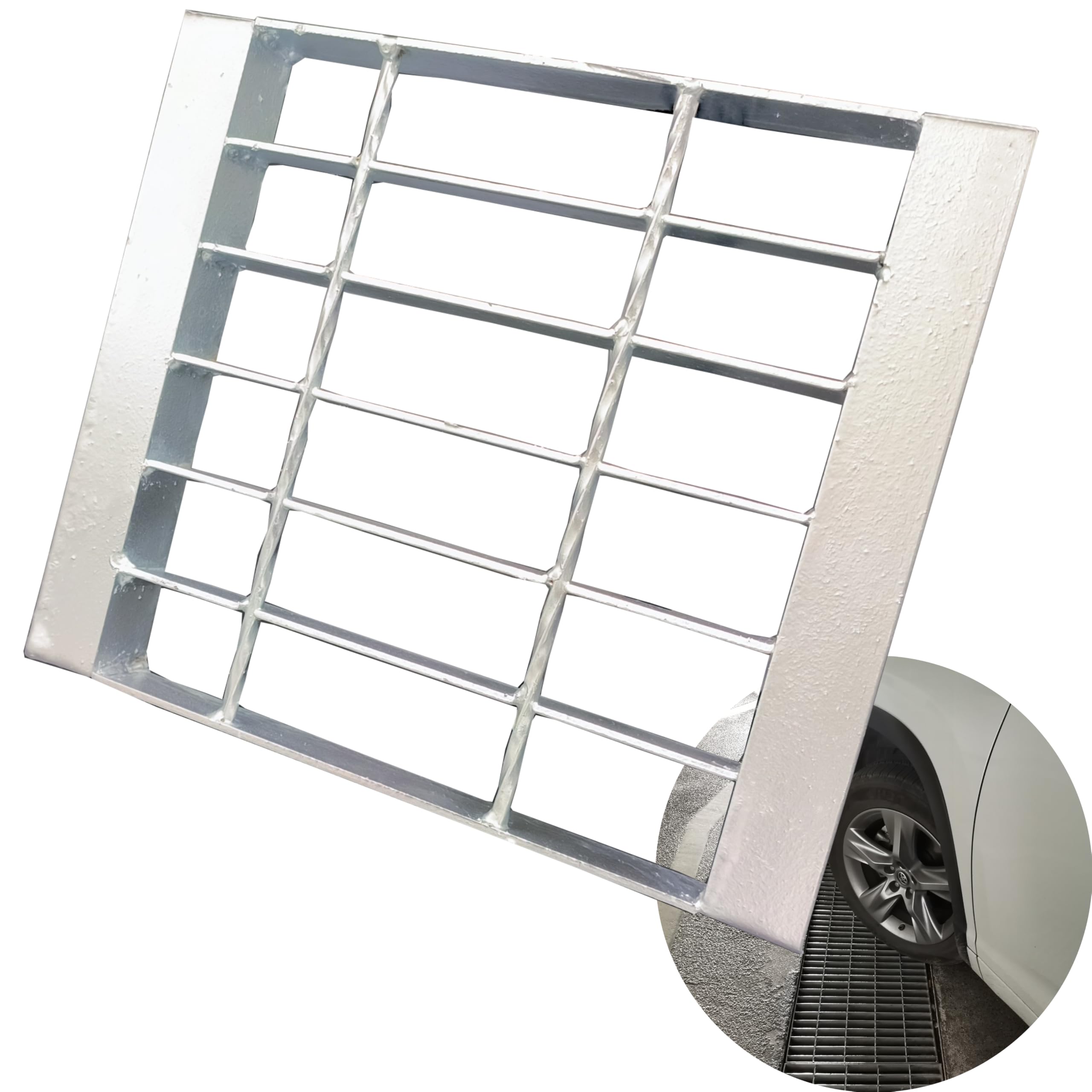MOSINSBO Galvanized Steel Drain Grate with Base, 12x12 Outdoor Drain ...
