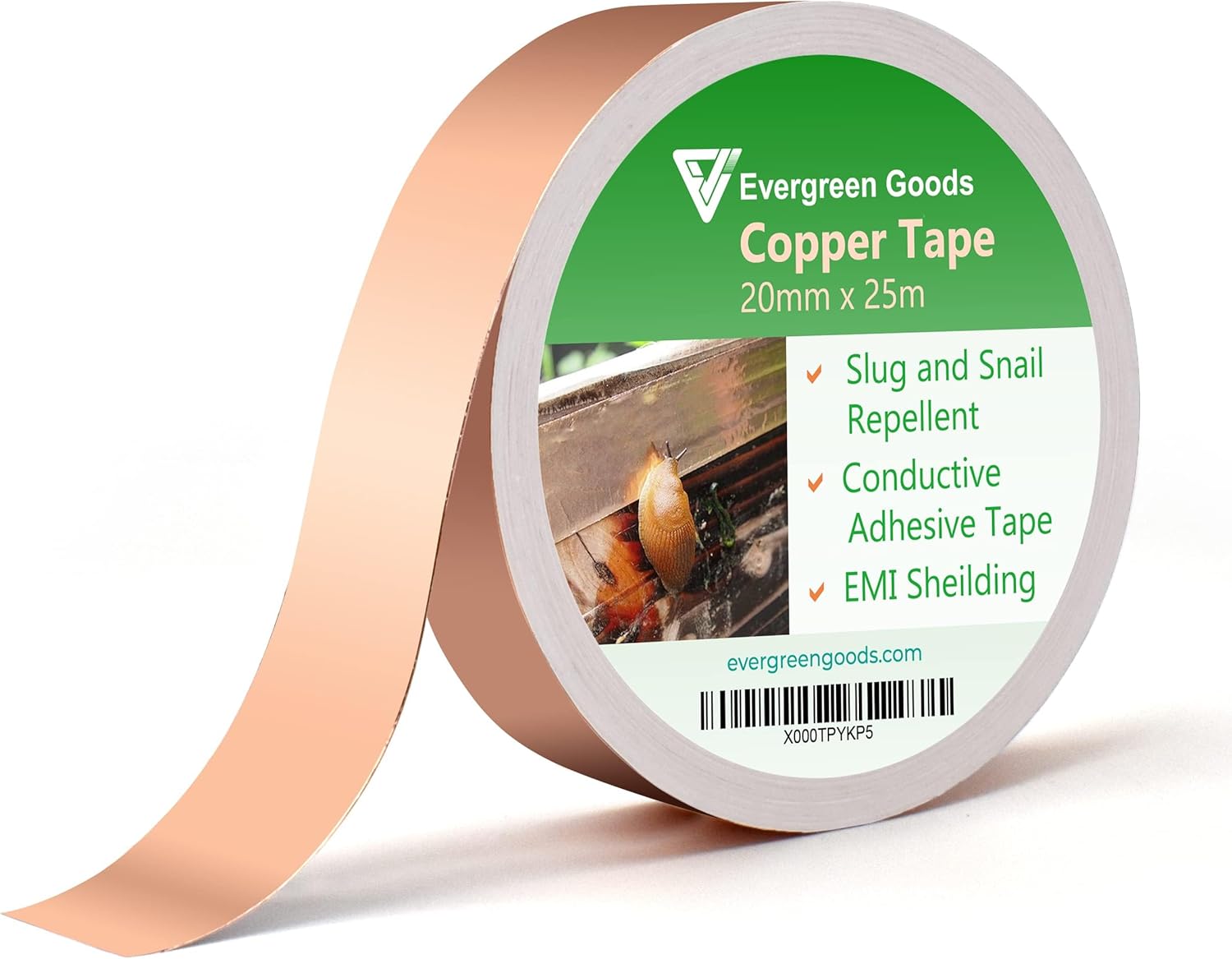 EVG 20mm x 25m Copper Slug Tape | Adhesive Copper Slug Snail Repellent ...