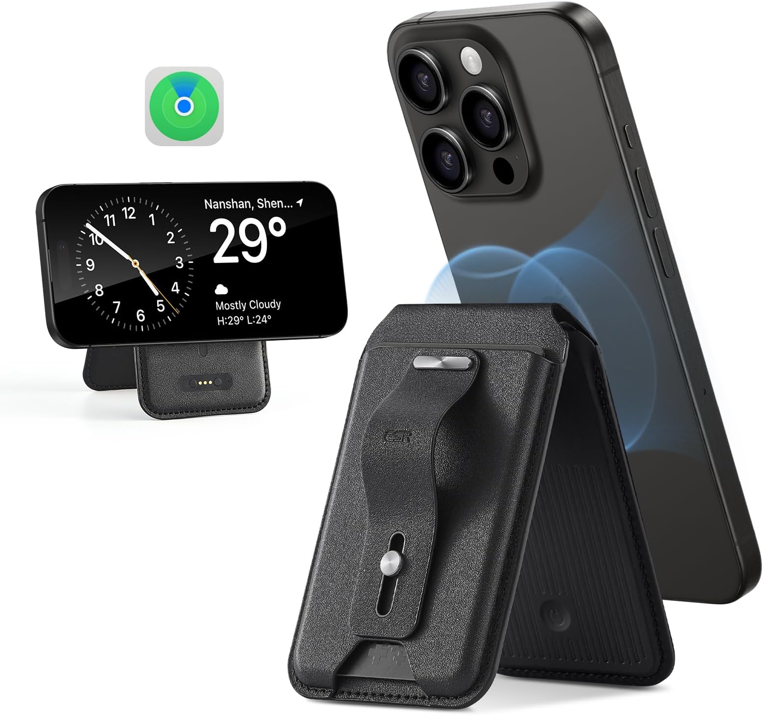 ESR for Magsafe Wallet, Magnetic Geo iPhone Wallet with Full Find My ...