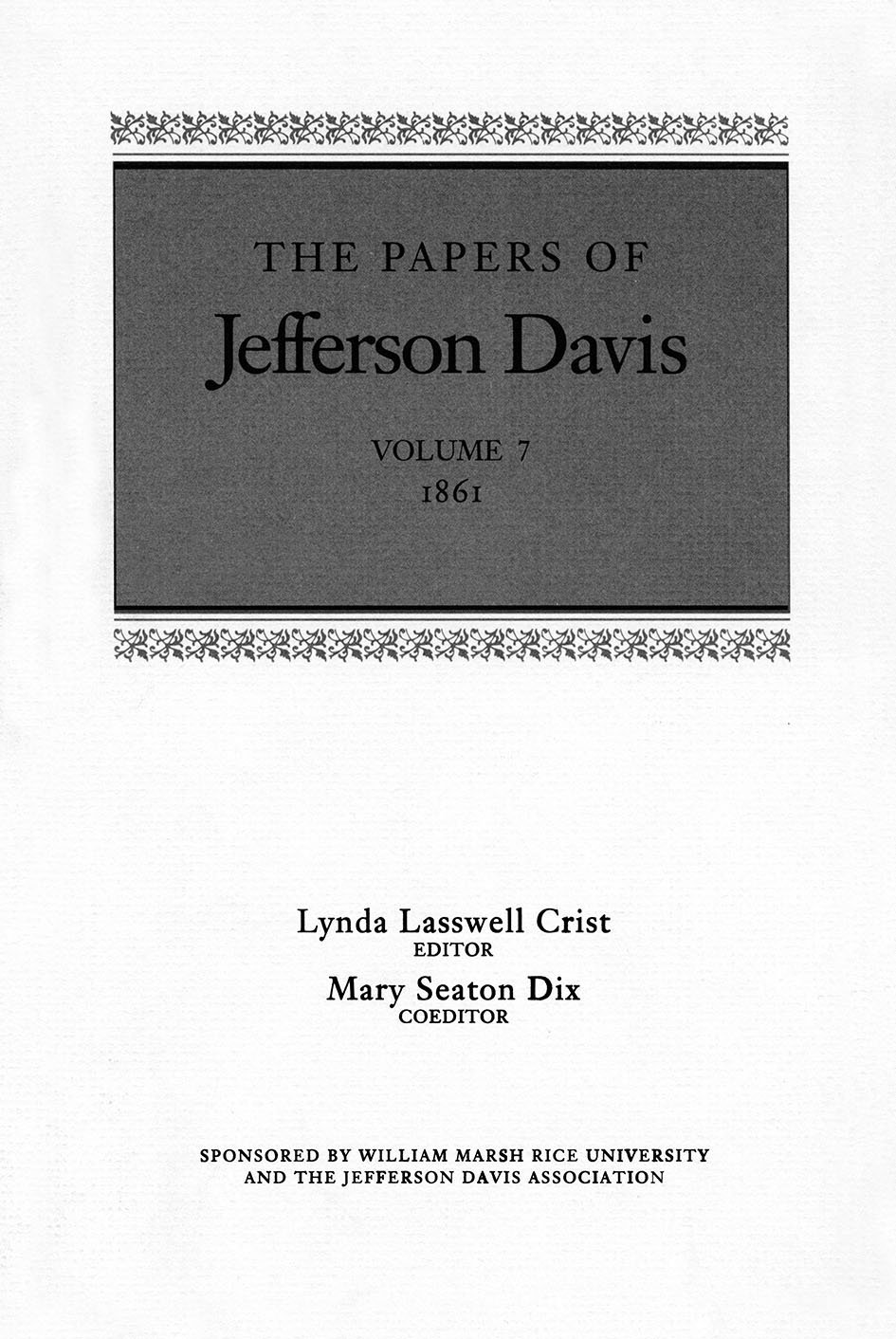 Amazon.com: The Papers of Jefferson Davis: 1861 eBook : Davis ...
