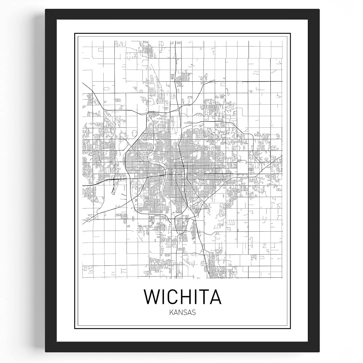 Wichita Poster Map of Wichita Map City Map Posters Nepal | Ubuy