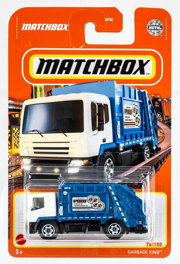Amazon.com: Matchbox Garbage King 74/100 (Blue) : Toys & Games