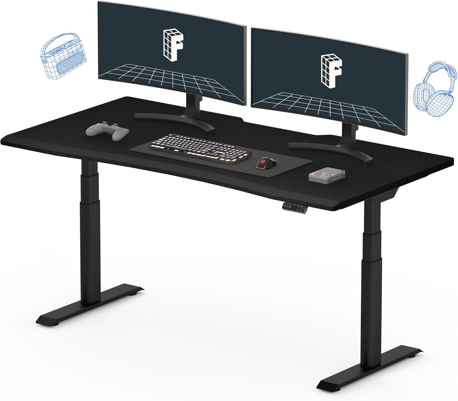 Amazon.com: FLEXISPOT Luxe Oval Leg Gaming Standing Desk 60x27 in ...