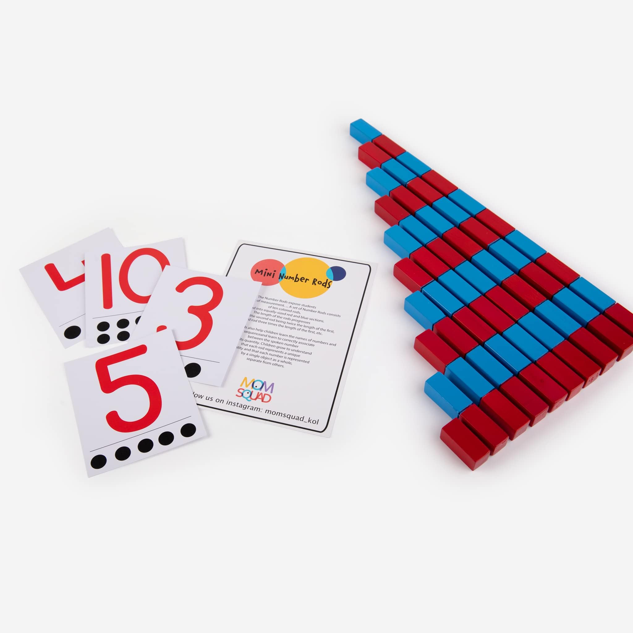 Buy MOM SQUAD Beechwood Montessori Numerical Number Rods Family Set ...