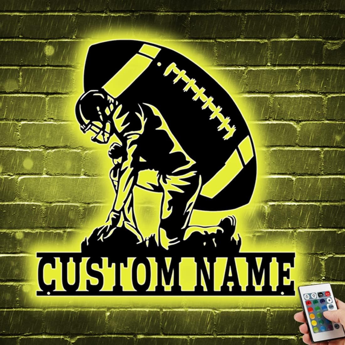 Personalized Name Wooden Football Sign, Custom Football Gift, Football ...