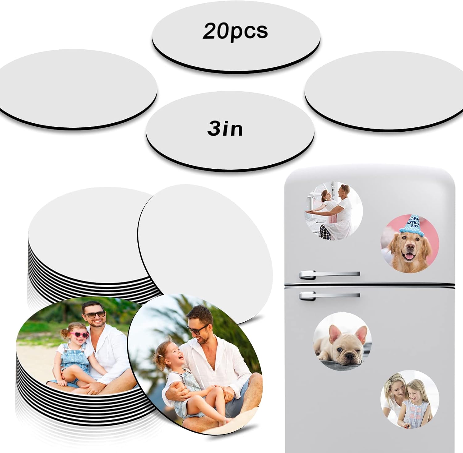 Amazon.com: Sublimation Magnet Blanks 3x3 inch, Sublimation Blanks ...