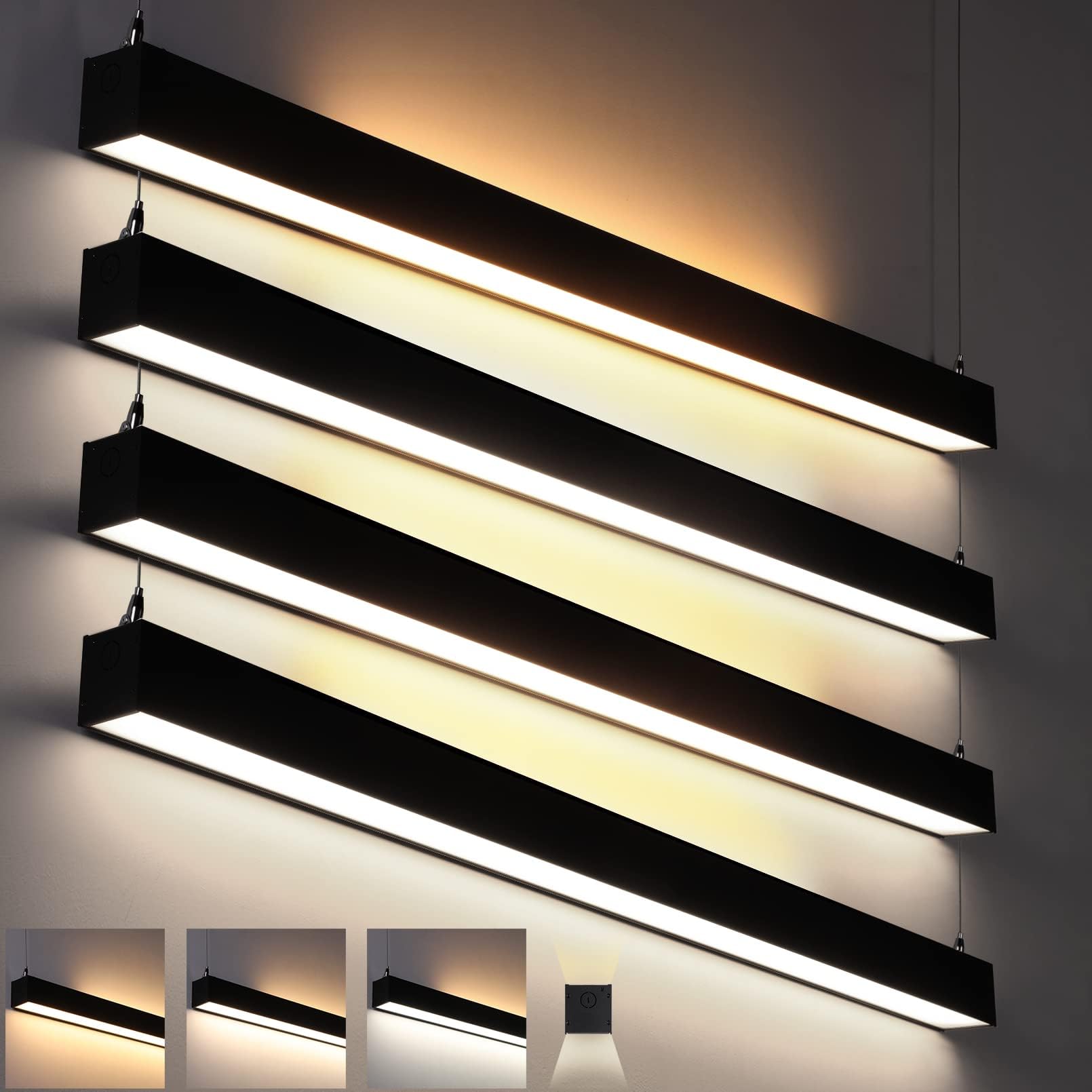 LEONLITE 4FT Linkable LED Linear Light, 40W 4600LM 3000K 4000K 5000K ...