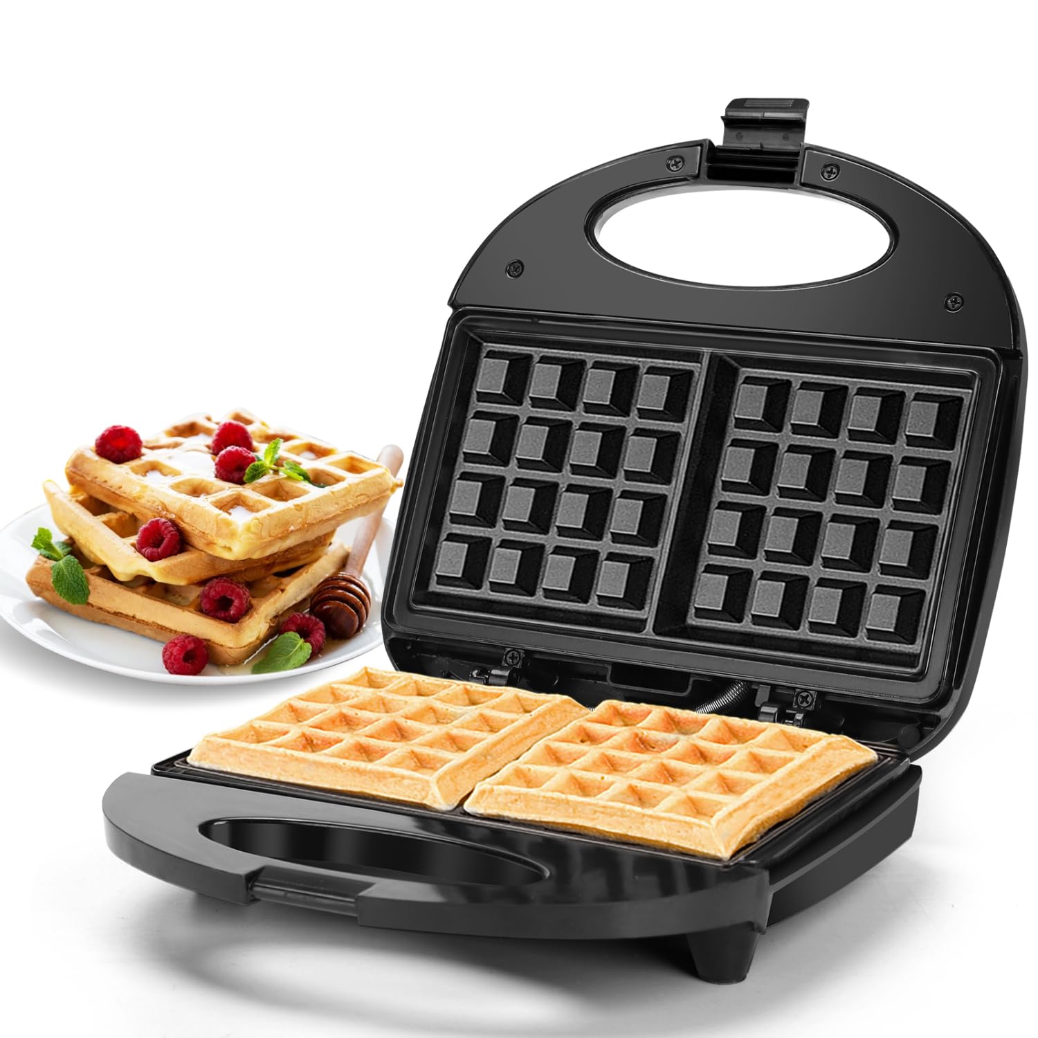 Aigostar 2 Slice Waffle Maker Iron with Non-Stick Plates, Belgian ...