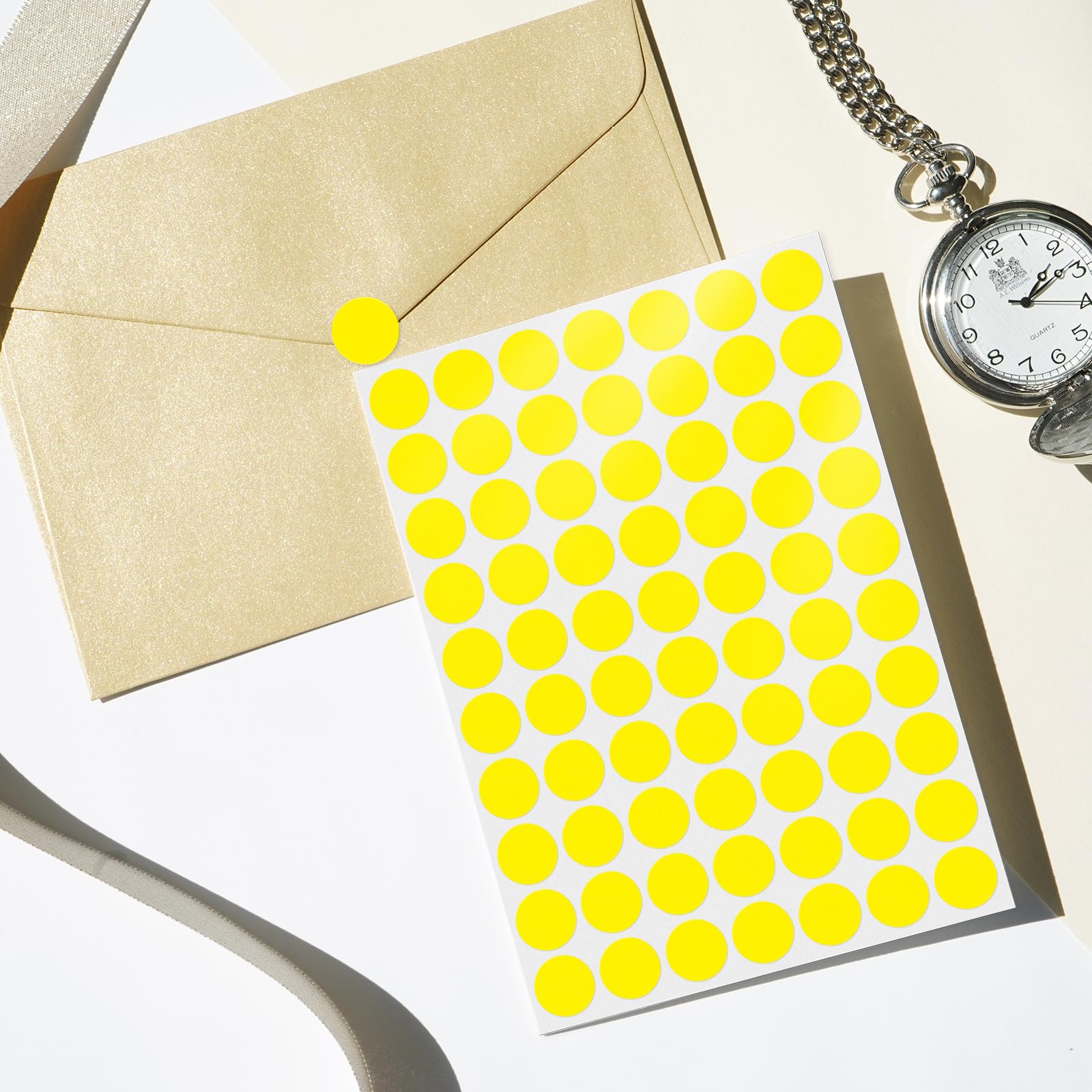 Snapklik.com : Yellow Dot Stickers Round 0.7 Inch Sticker Colored ...