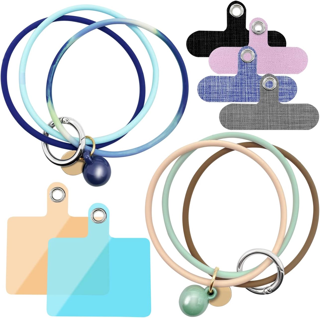 Amazon.com: 2 Pack 3 in 1 Silicone Wrist Ring Strap + 2 Plastic Phone ...