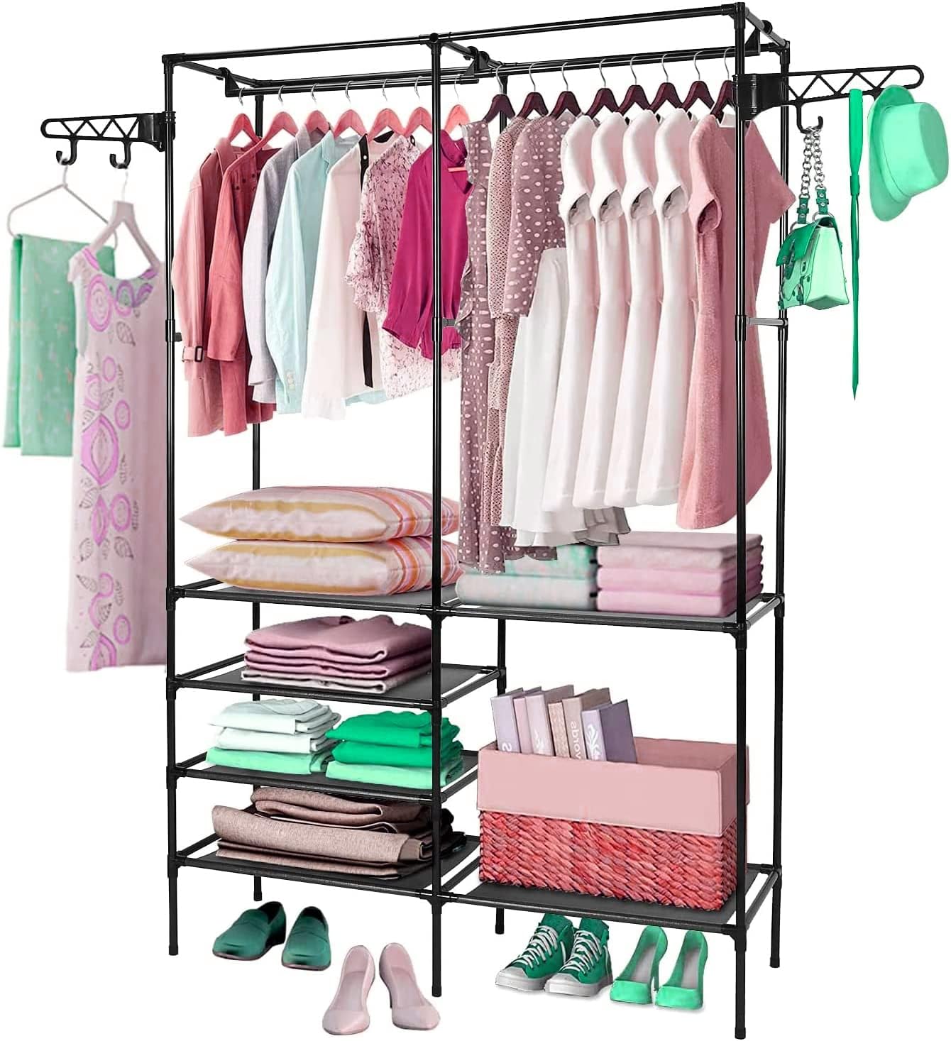 Organizador de Metal para Ropa,Armario con Varillas para Colgar Estante ...