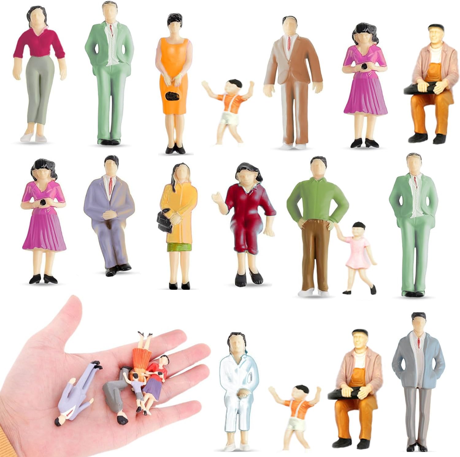 Gejoy 100 Stücke Figuren Modell für Züge und Architektur - Plastik ...
