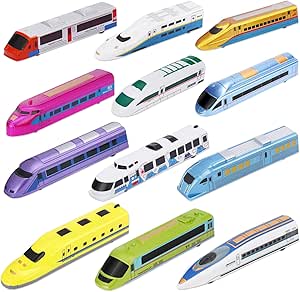 Amazon.com: Crelloci Bullet Train Pull Back Toy High Speed City Train ...