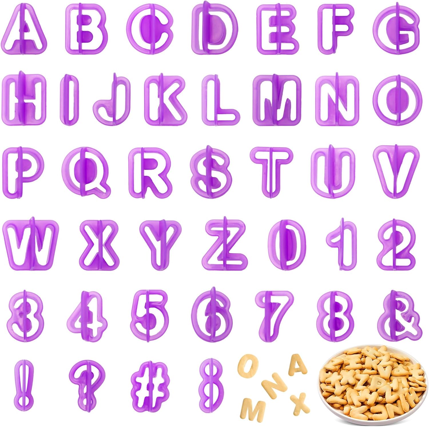 Amazon.com: 40 Pcs Alphabet Cookie Cutters, Fondant Letter Cutters ...