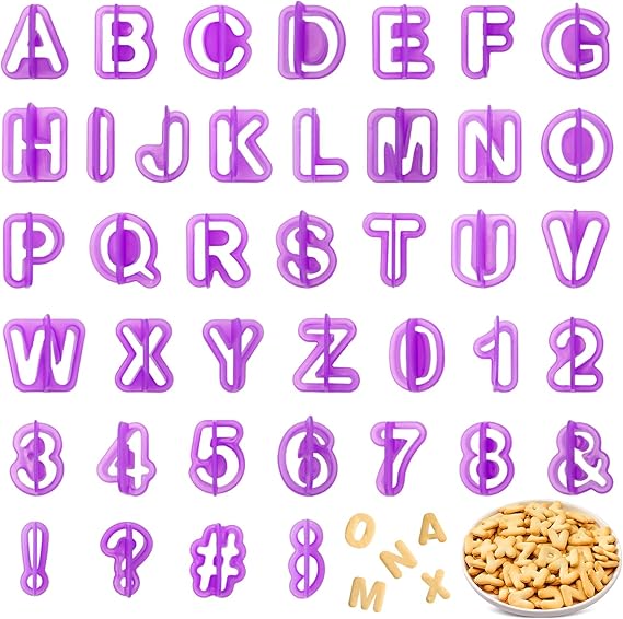Amazon.com: 40 Pcs Alphabet Cookie Cutters, Fondant Letter Cutters ...