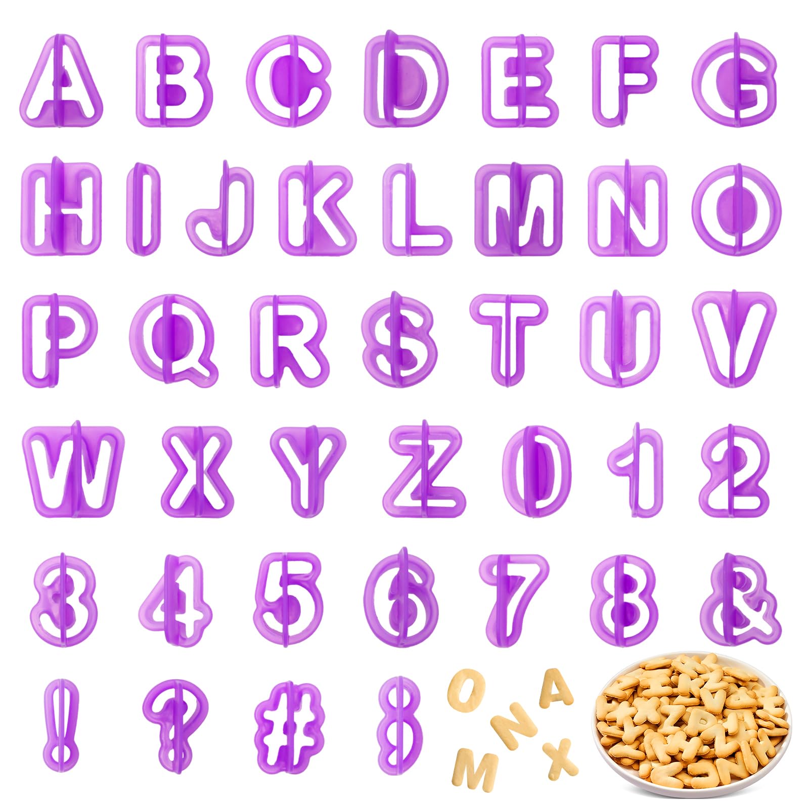 Amazon.com: 40 Pcs Alphabet Cookie Cutters, Fondant Letter Cutters ...
