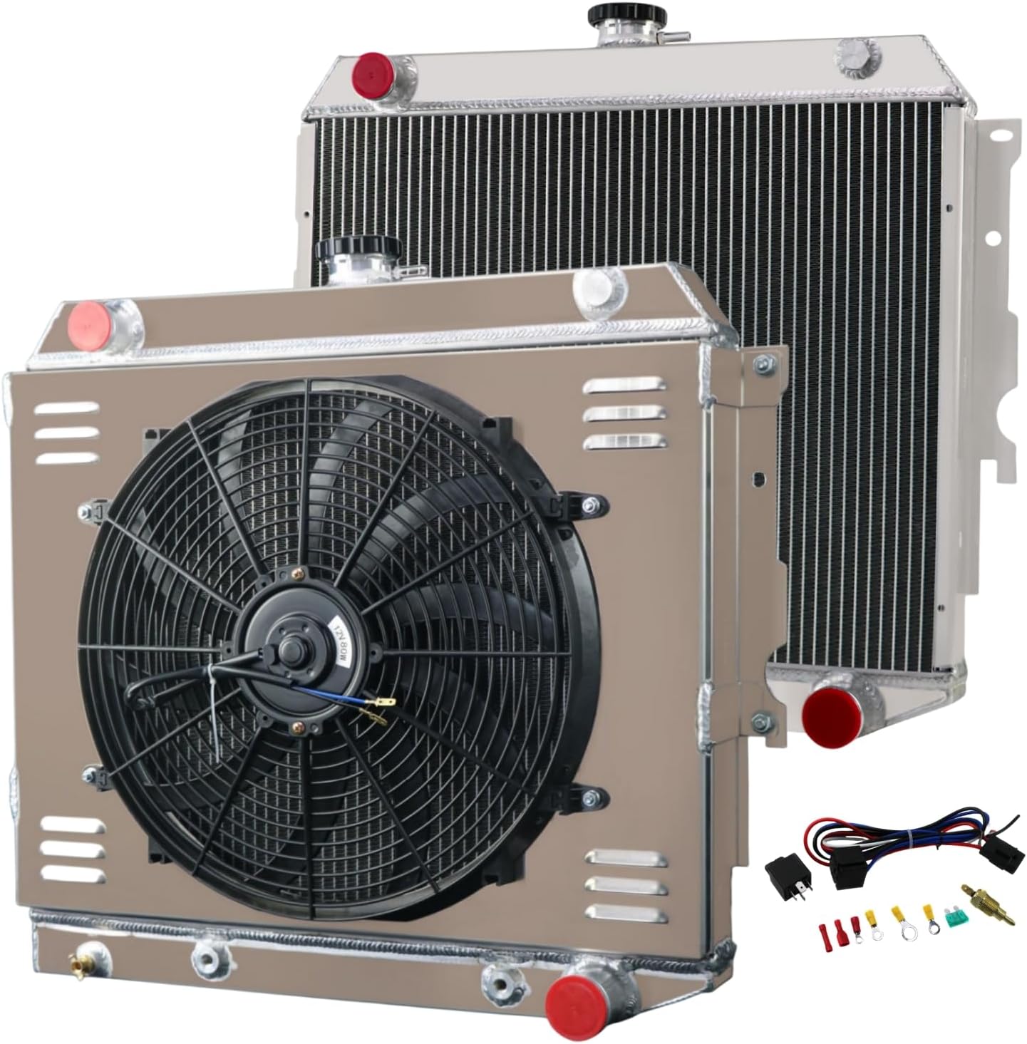 3 Row Radiator Shroud Fan For 68-74 Dodge Challenger Charger Plymouth ...