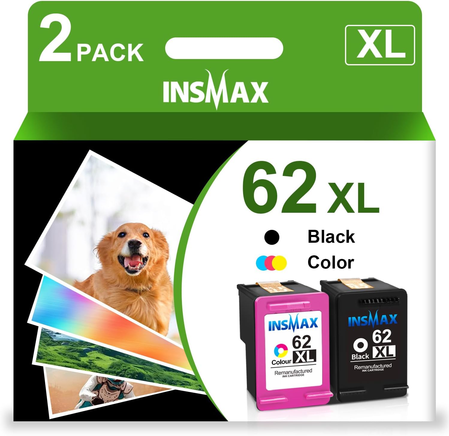 Amazon.com: 62XL Ink Cartridges Black and Color Combo Pack Replacement ...