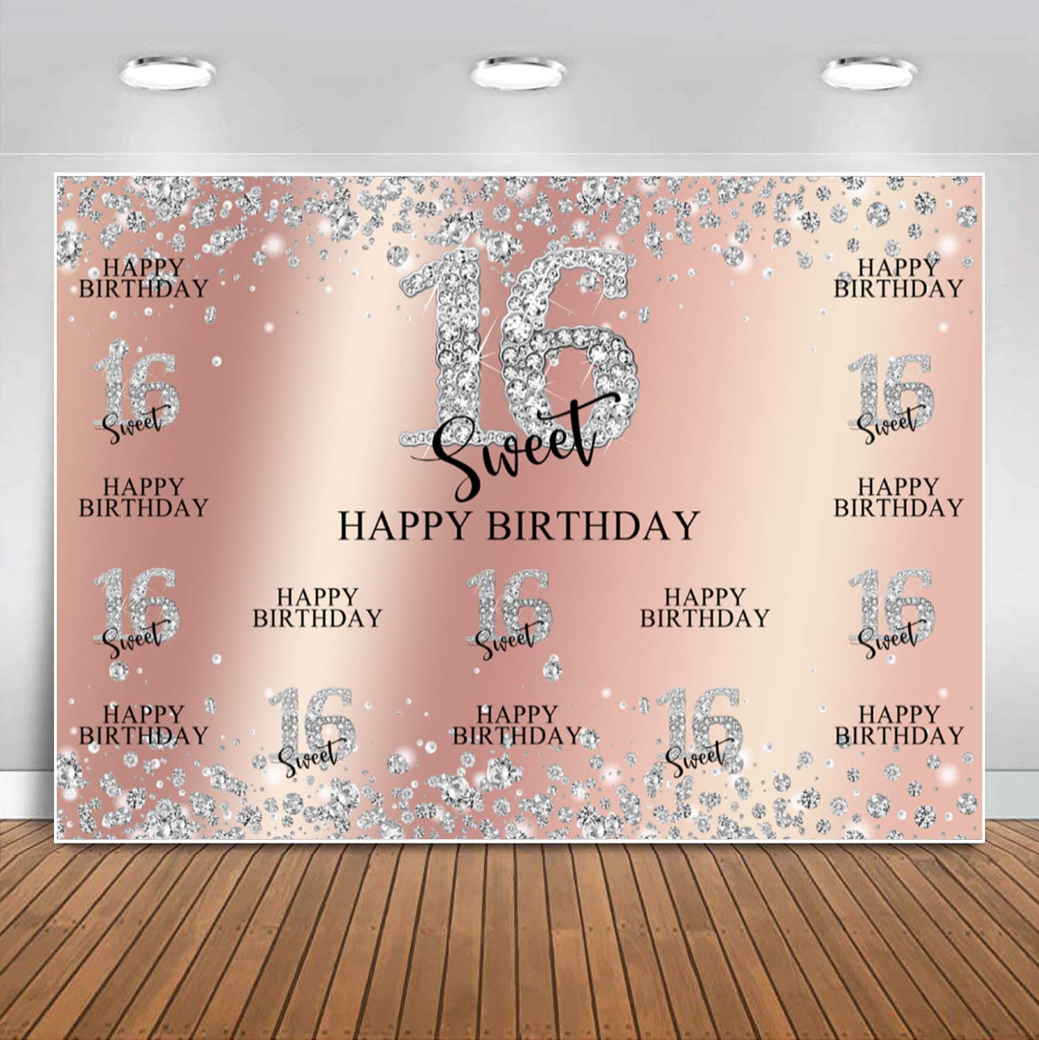 Sweet 16 Step And Repeat Wall Custom Step & Repeat Backdrop (Material: