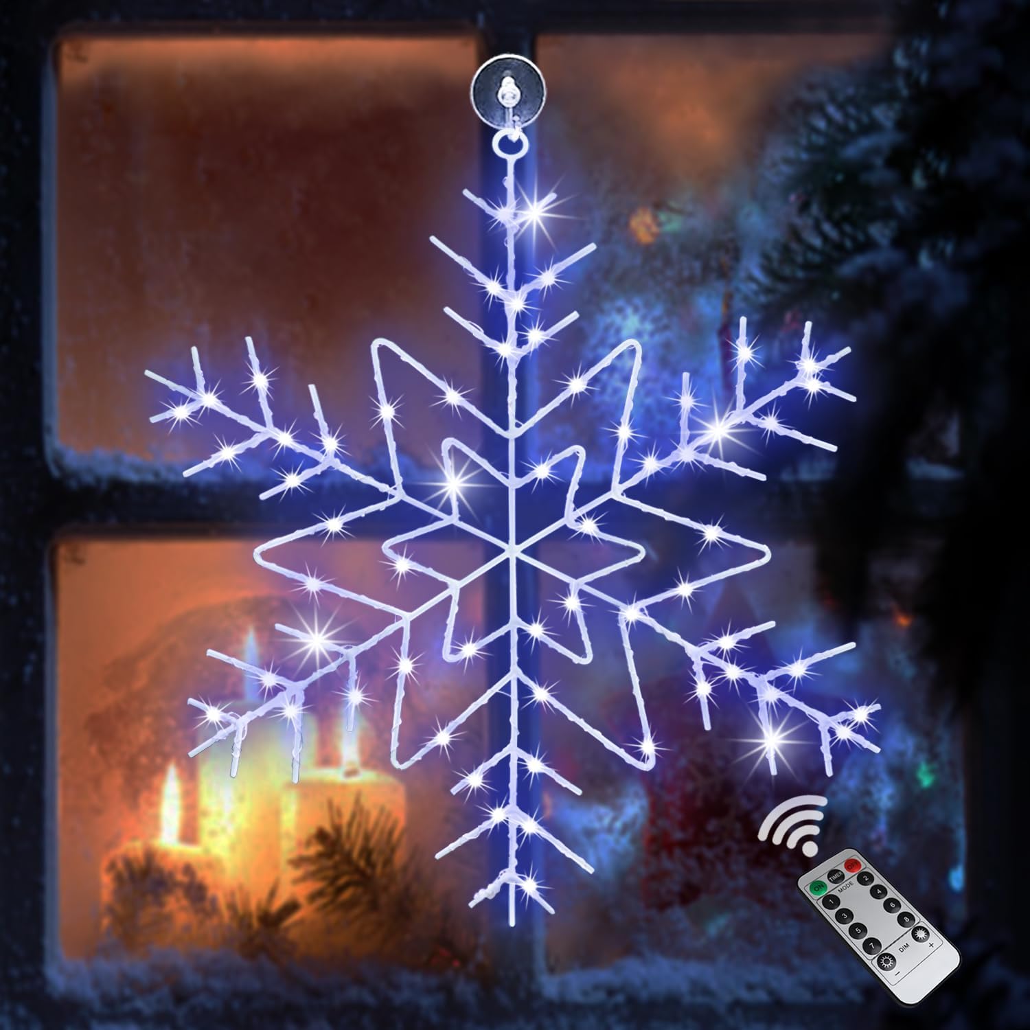 Amazon.com: Hiboom Christmas Window Silhouette Lights, LEDs White ...