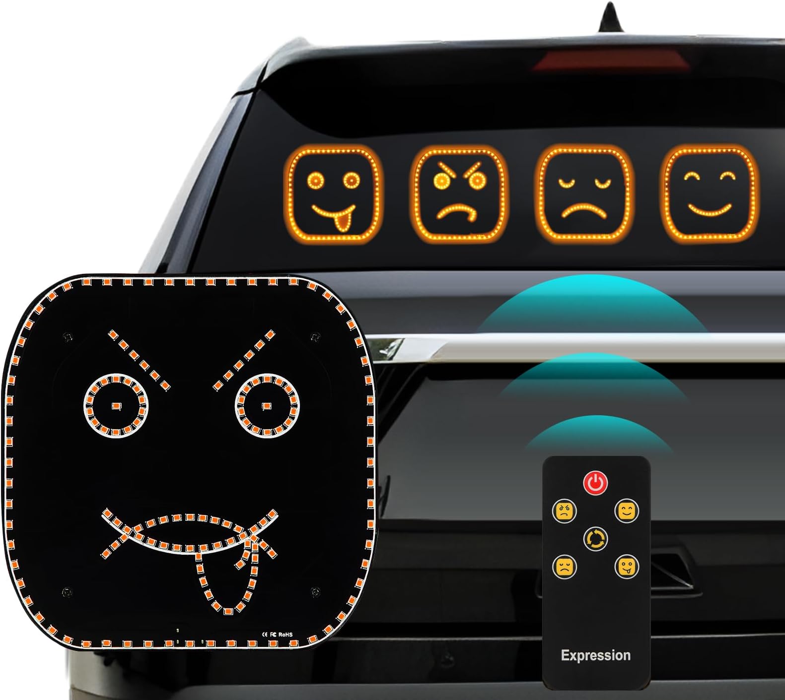 Amazon.com: Road Rage Emojis LED Sign for Car Window - Light Up Hand ...