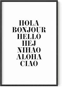 Amazon.com: RipGrip Hello in Different Words Art Print | Minimalist ...