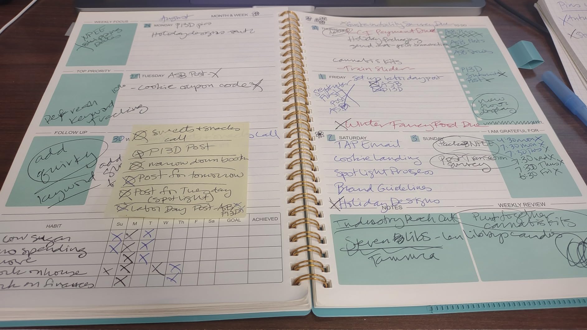 $1/mo - Finance Weekly Monthly Planner Undated, Regolden-Book Medium ...