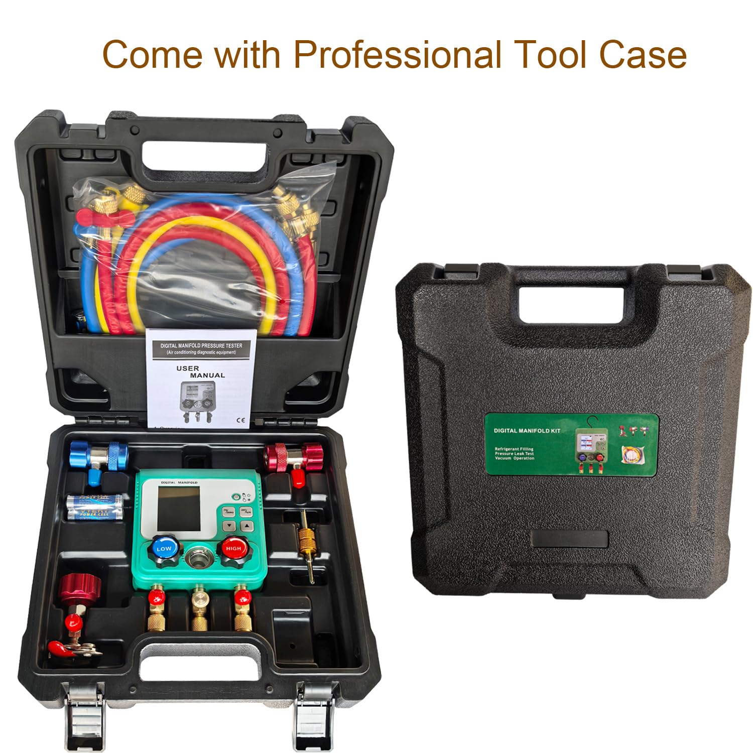 Snapklik.com : Professional Digital HVAC Manifold Gauge Set Refrigerant ...