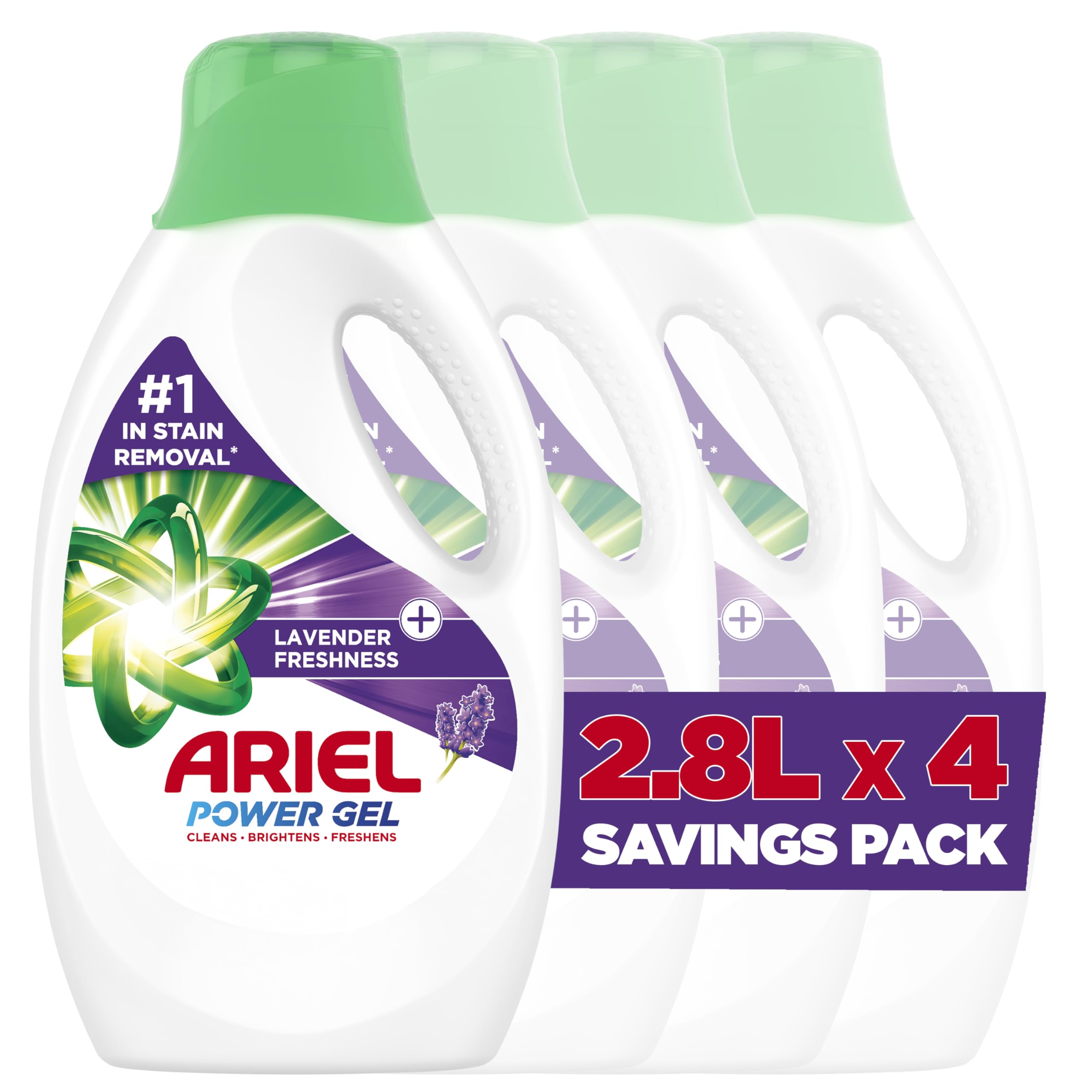 Ariel Laundry Detergent Lavender Freshness Power Gel, 11.2L (2.8L x 4 ...