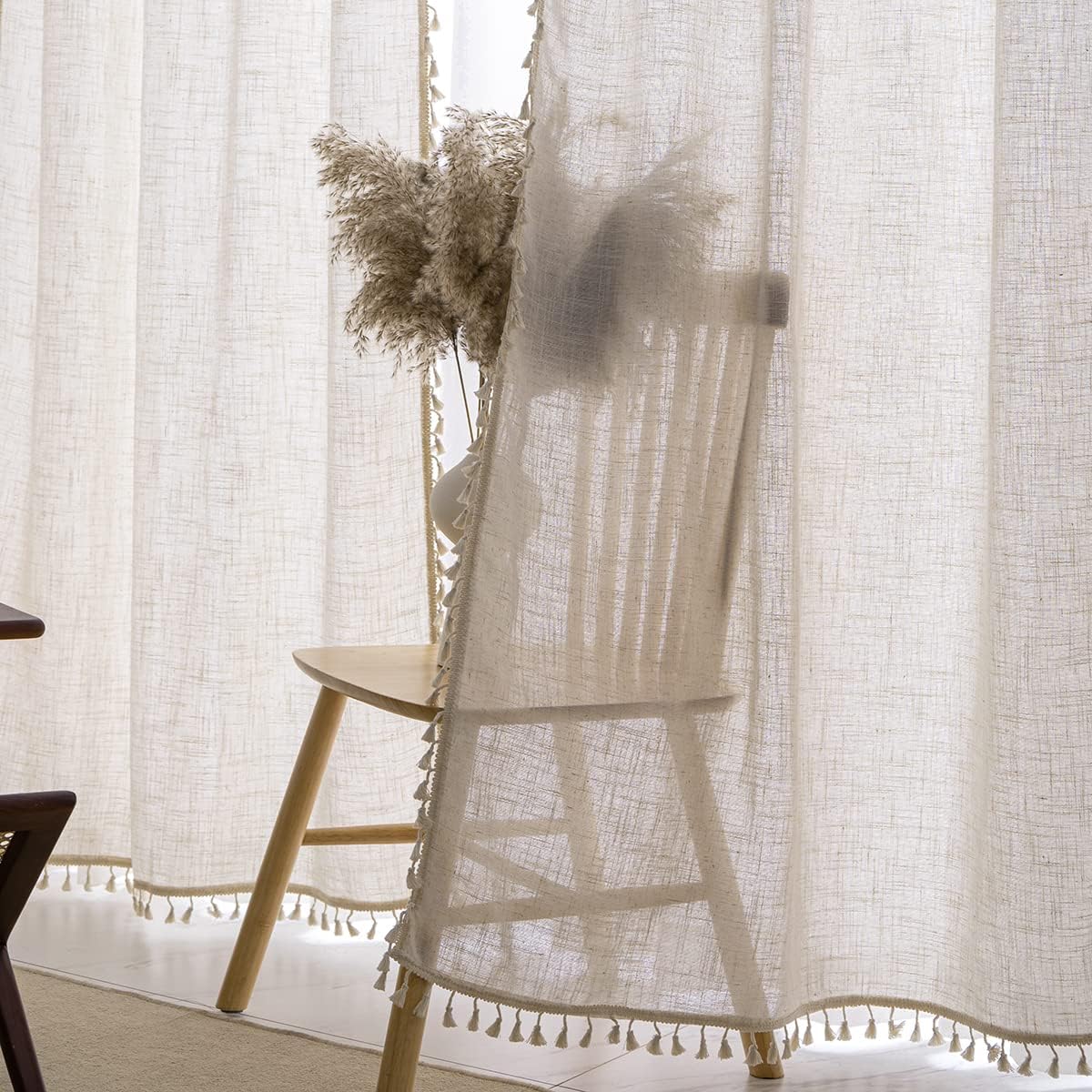 Amazon.de: RunFar shop 2stk Boho Vorhang Vintage Landhausstil ...